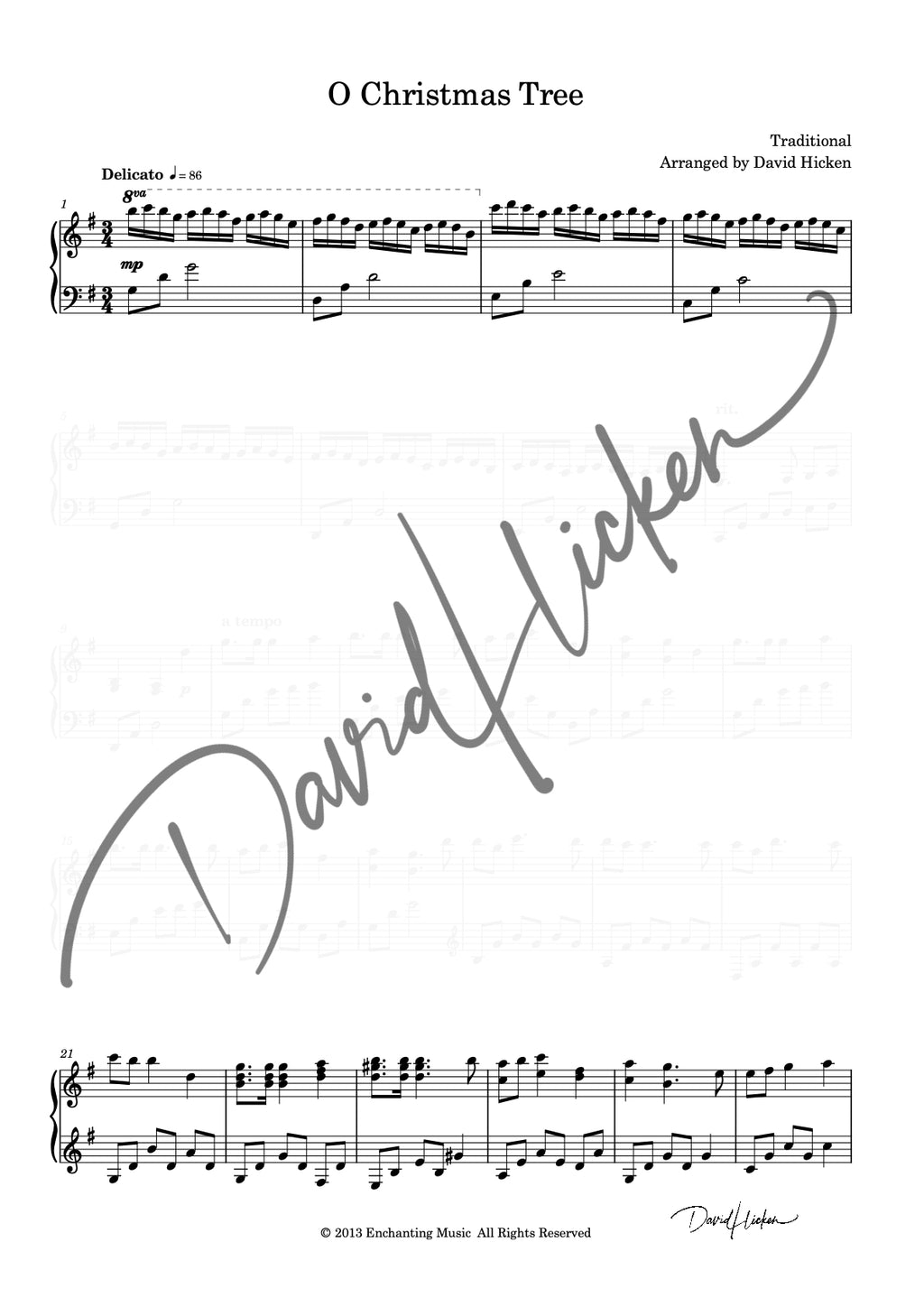 "O Christmas Tree" - Piano Sheet Music – David Hicken Music