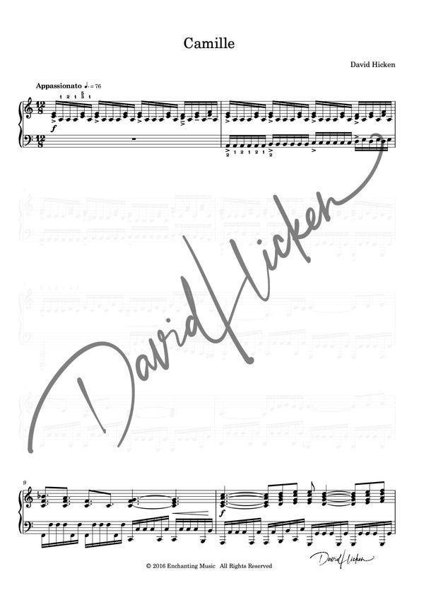 "Camille" by David Hicken - Sheet Music for Piano – David Hicken Music