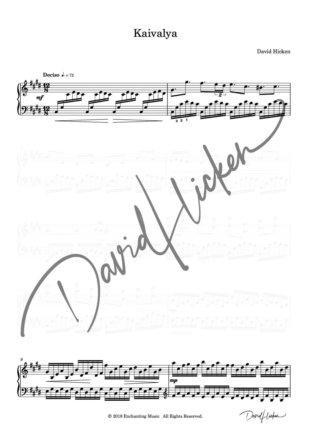 "Transitions" by David Hicken - Piano Sheet Music – David Hicken Music